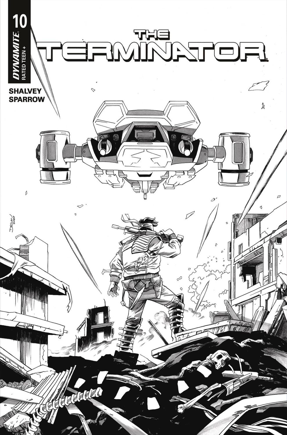 TERMINATOR #10 CVR F 1:10 SHALVEY LINE ART