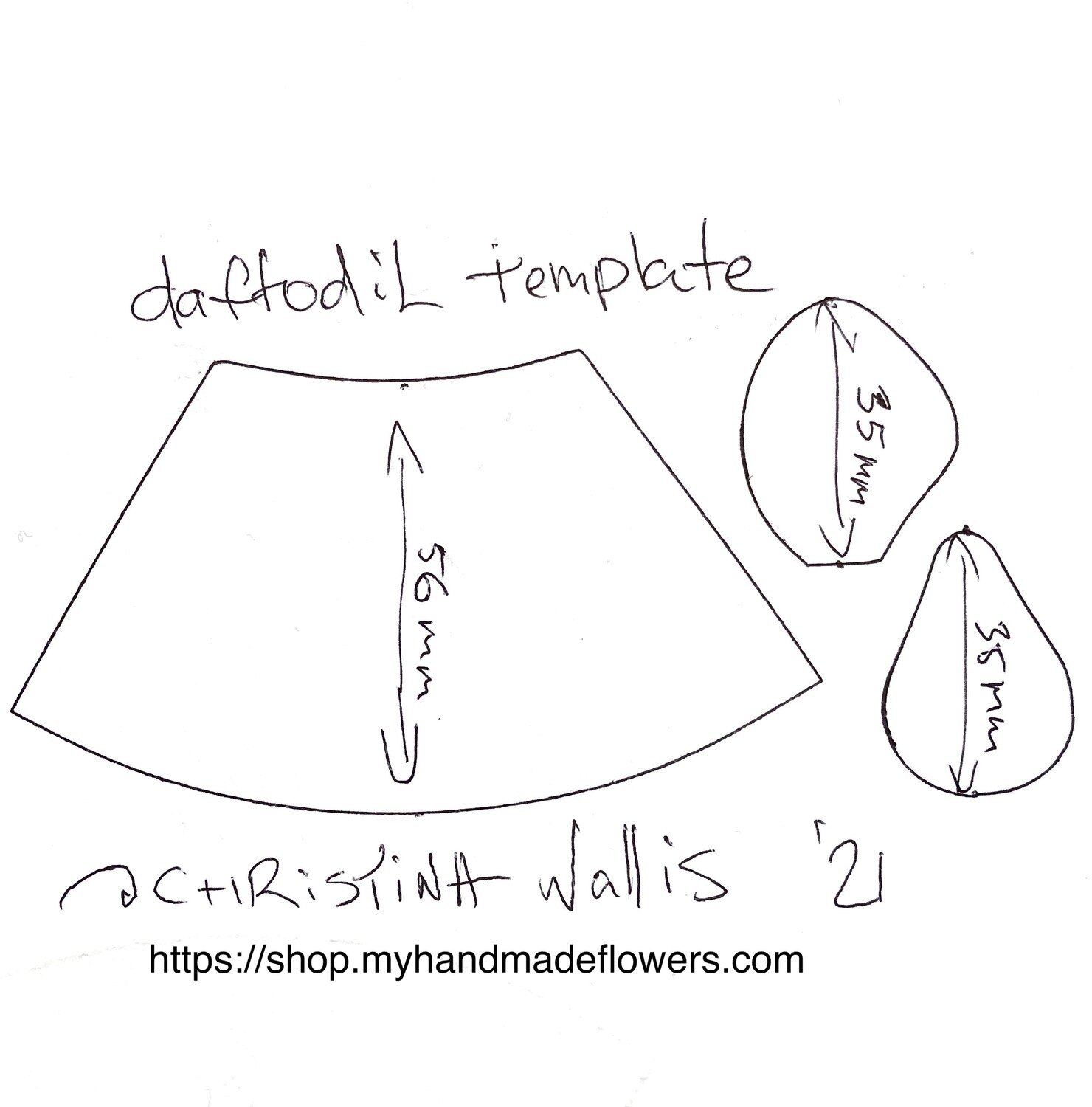 FREE Download: Daffodil Flower Cut out TEMPLATE