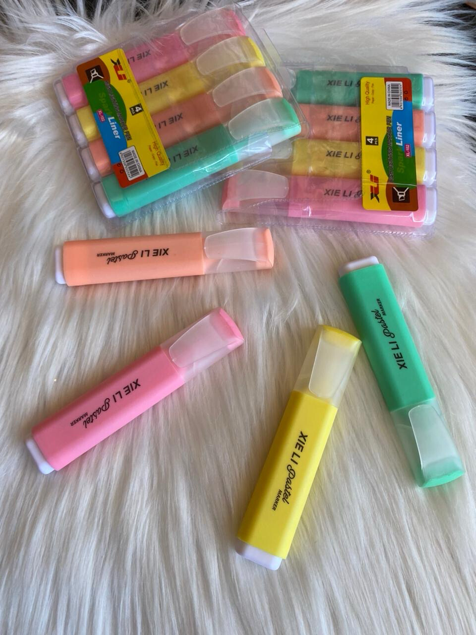 Paquete 4 Marca textos color pastel