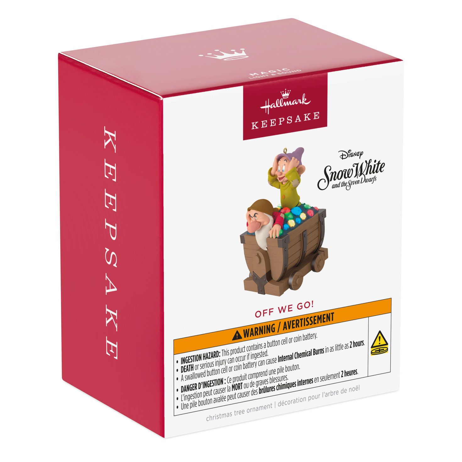 Hallmark Keepsake 2025 - Disney Snow White and the Seven Dwarfs Off We Go! Musical Ornament With ...