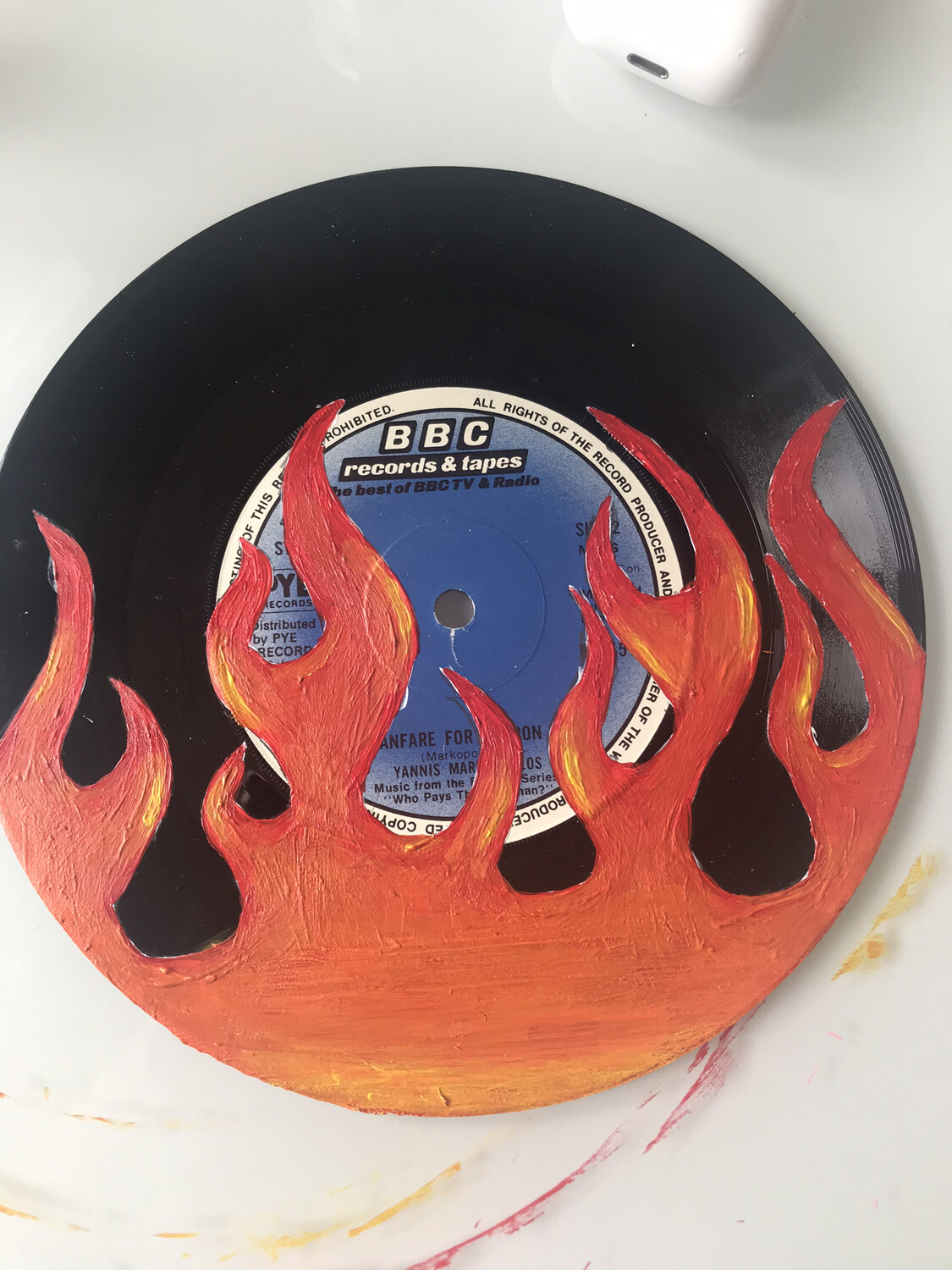 Art & Collectibles Acrylic Painting Hand Painted Vinyl Record etna.com.pe