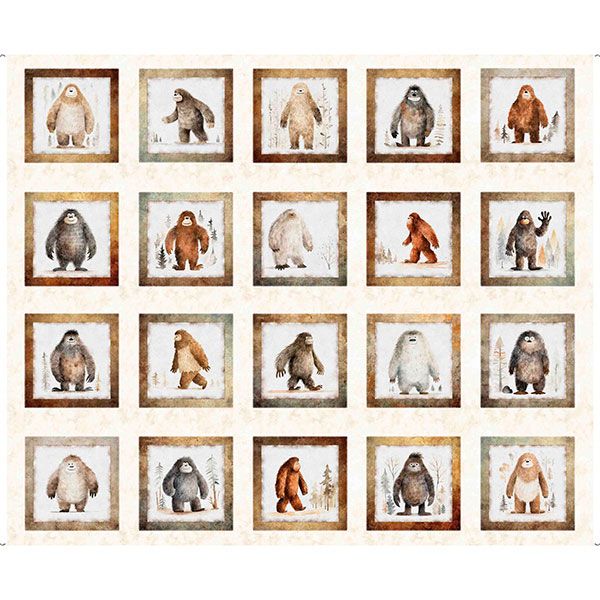 Bigfoot Picture Patches panel - Orchid Owl Quilts Store - Orchid Owl Quilts
