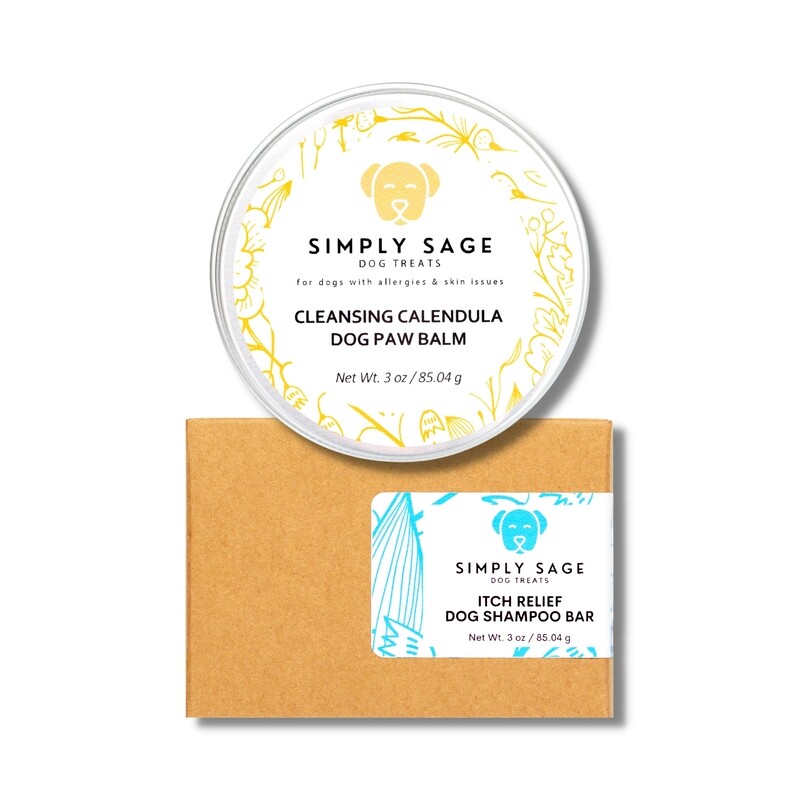 Calendula Dog Paw Balm and Itch Relief Dog Shampoo Bar