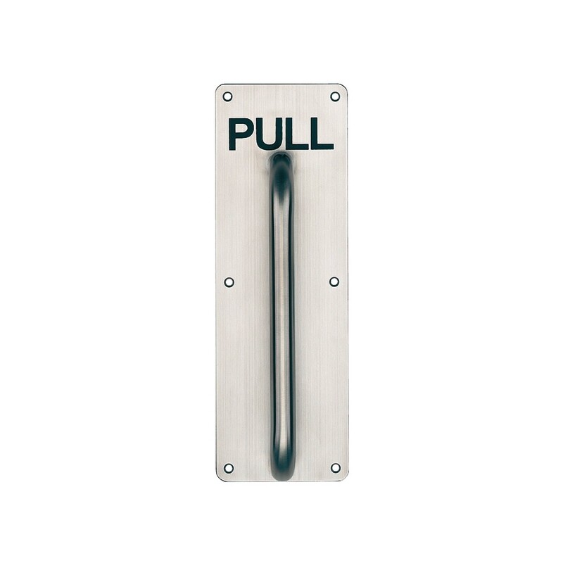 Placa "PULL" c/Manija 300x100mm Acero Inox. {987.11.200 V} (Caja: 1 PZA)