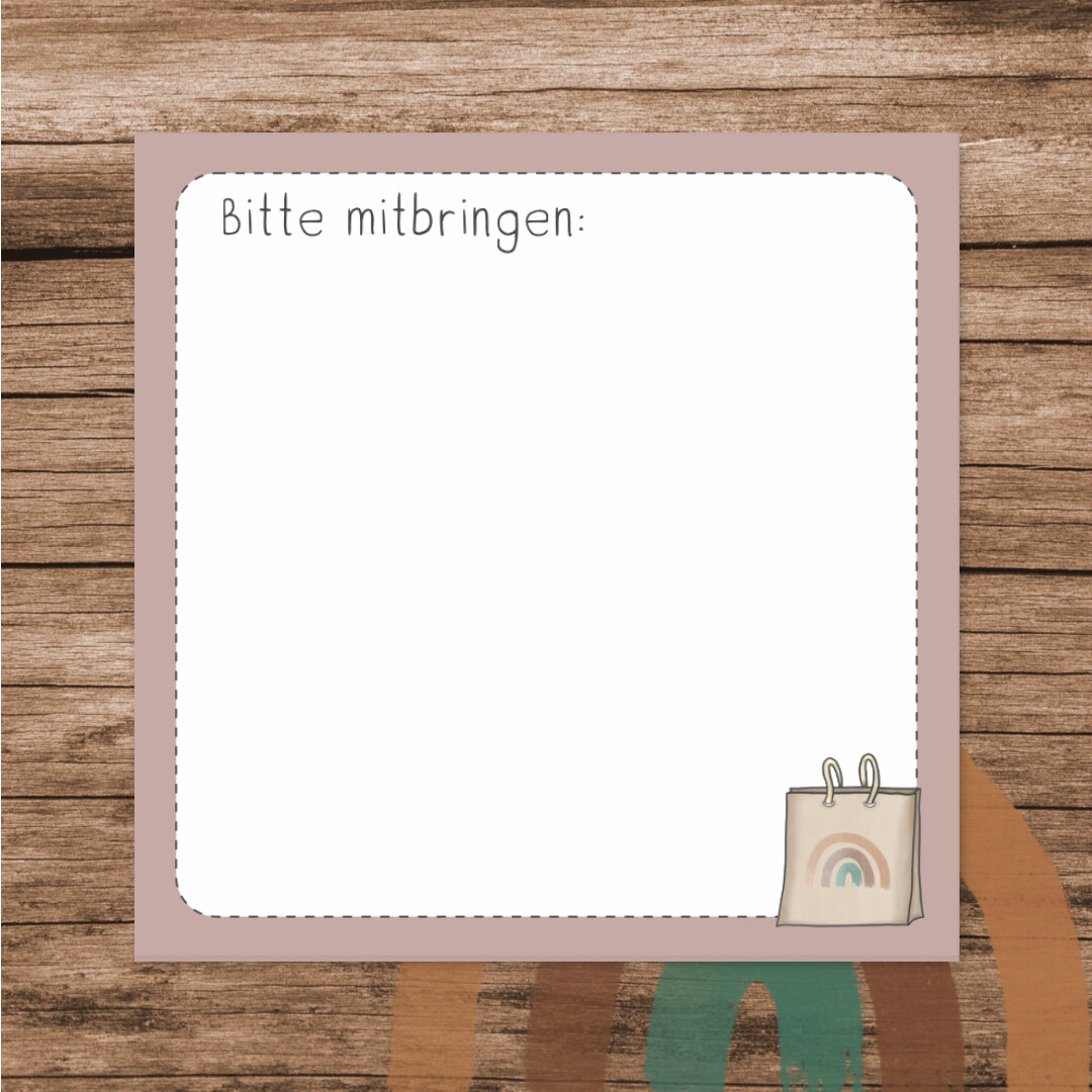 Haftnotiz - Bitte mitbringen (rot) | Shop - DieGrundschulkiste