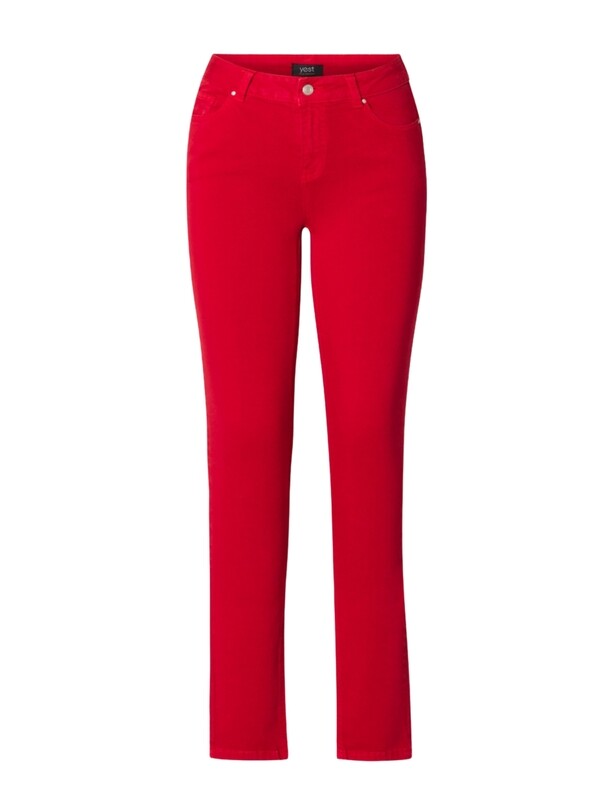 Yest Pantalón slim de denim rojo