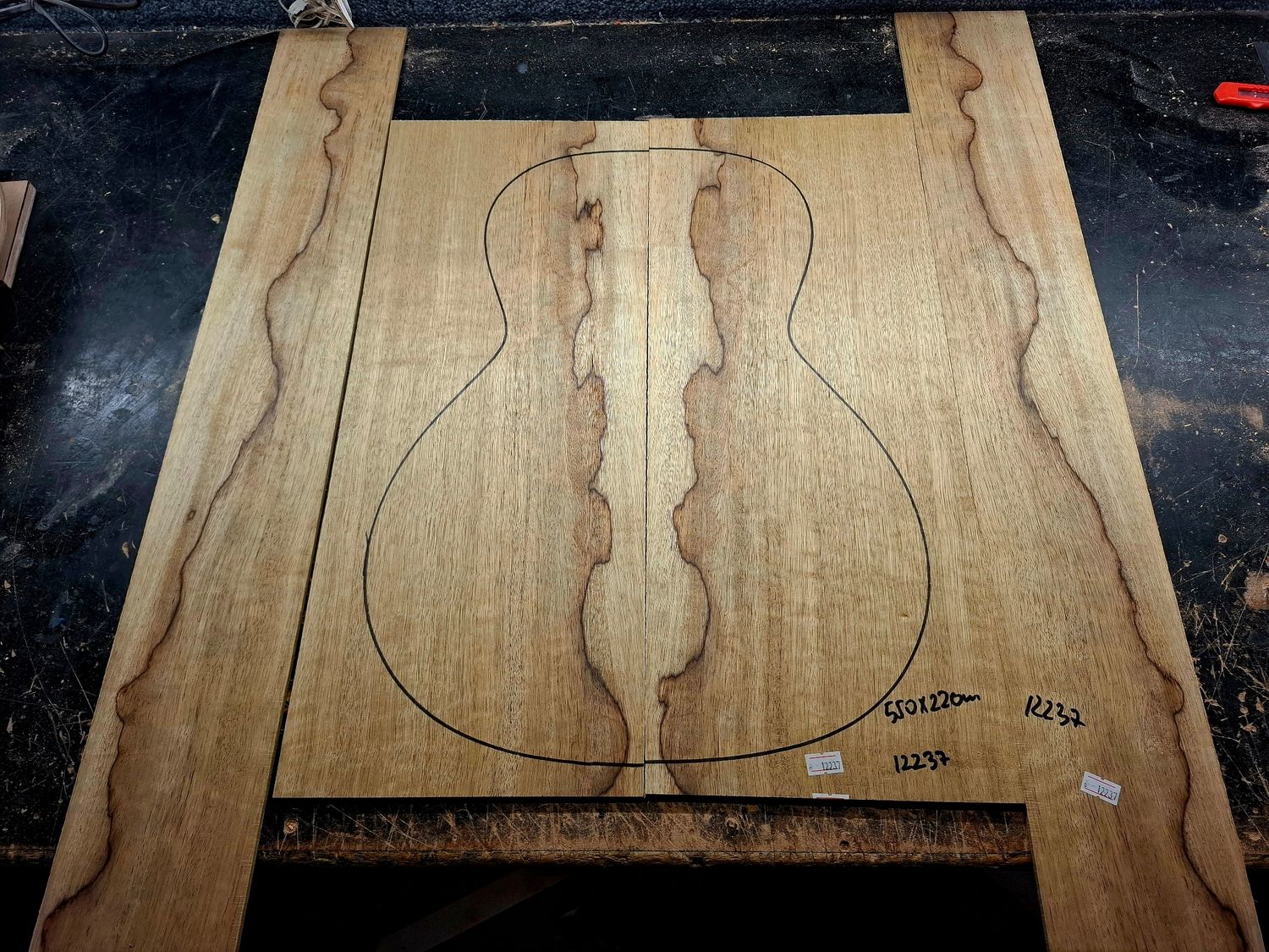 Black Limba Korina Back and Sides 12237