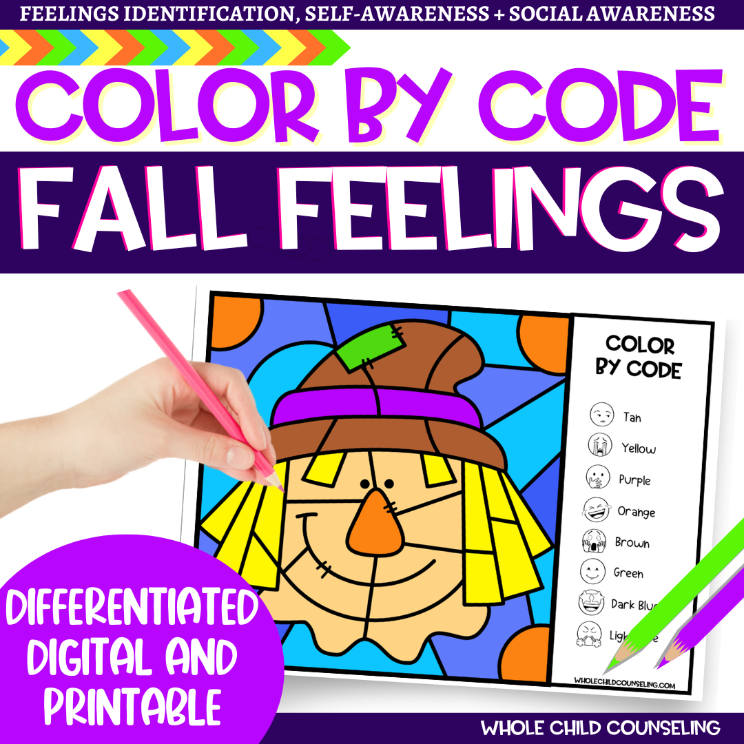 Scarecrow Color By Code Feelings Activity