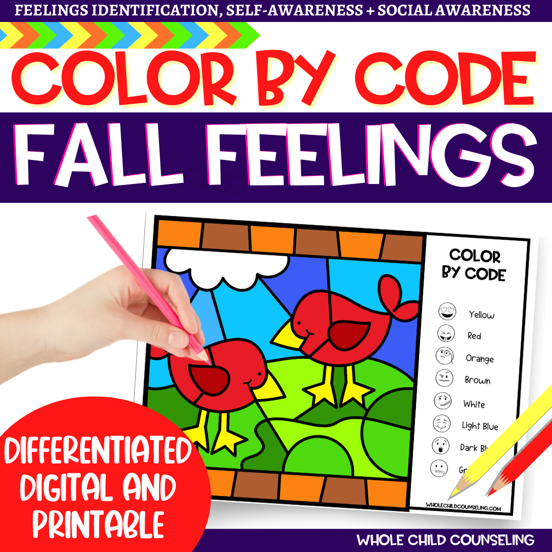 Color By Code Fall Feelings Bird Activity