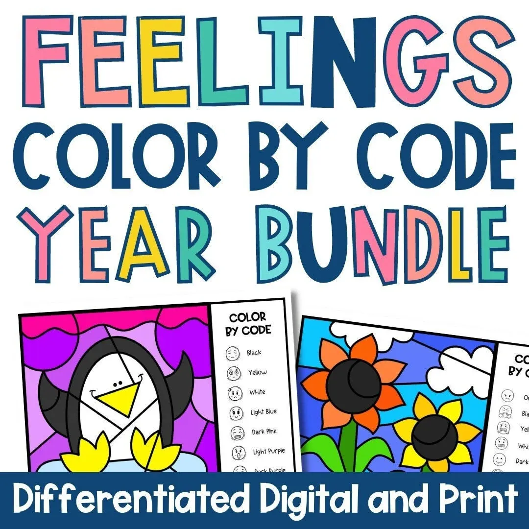 Feelings Color By Code Differentiated Year Bundle