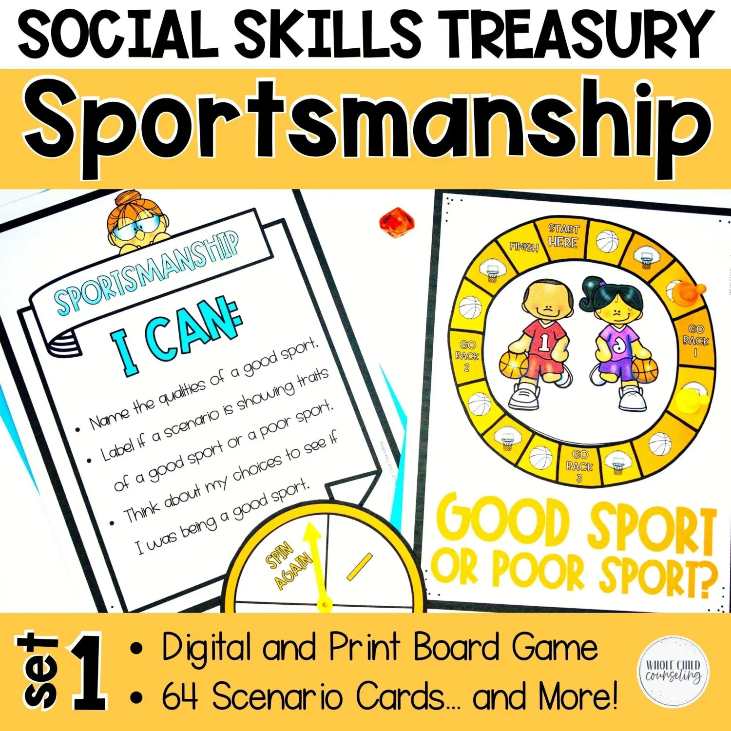Sportsmanship Social Skills Game Digital and Print Set 1