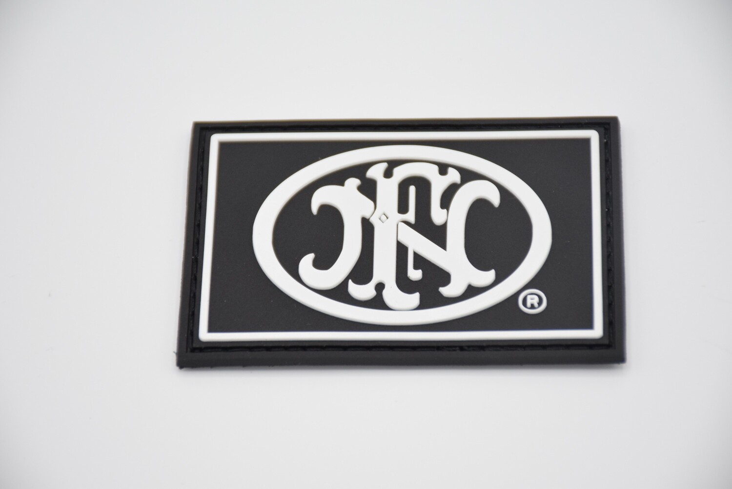FNH FN FN USA BLACK PVC LOGO PATCH HOOK/LOOP BACKING