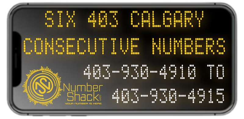 CONSECUTIVE SET OF SIX 403 CALGARY NUMBERS