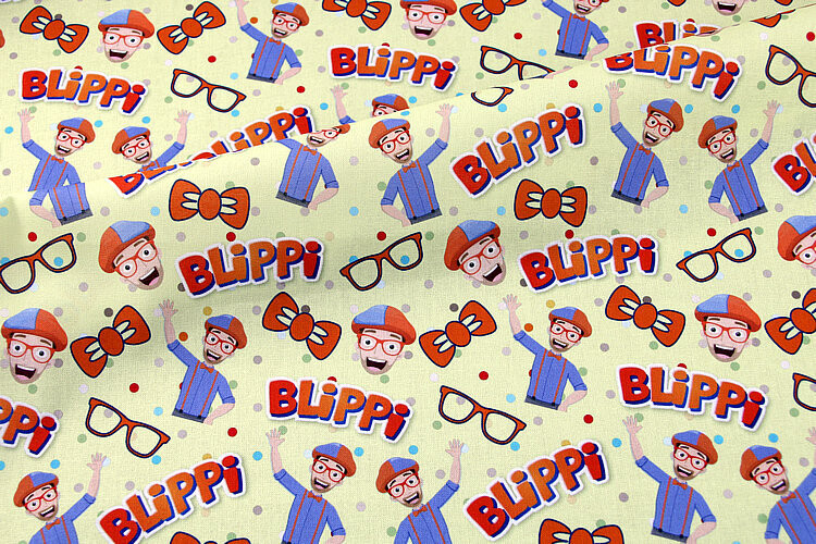 Blippi, Yellow | PRE-ORDER Cotton Woven | 142cm wide