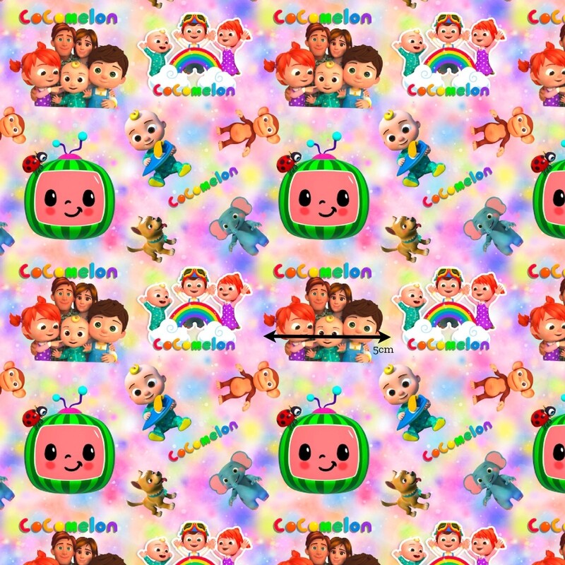 Cocomelon Pink Splatter | Digital Print Custom Quilting Cotton | 145cm wide