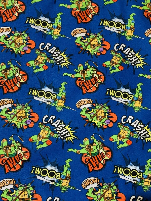 Ninja Turtles, Navy Toss | Licensed Quilting Cotton | 112cm wide - Remnants