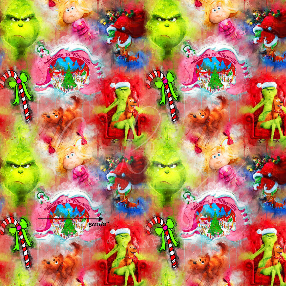 Xmas Grinch Watercolour | PRE-ORDER | Choose Your Own Base