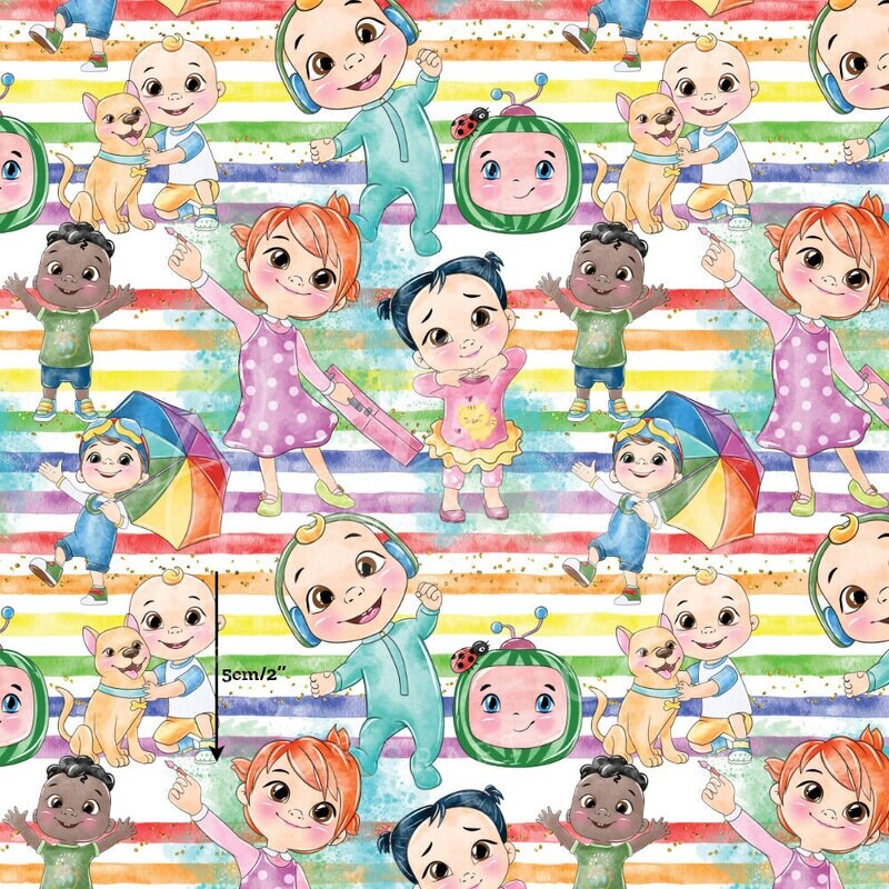 Cocomelon, Rainbow Stripes | PRE-ORDER | Choose Your Own Base