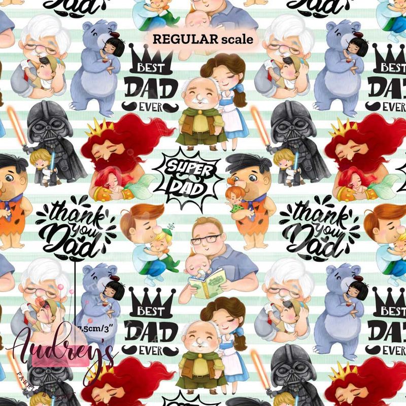 Best Dad | PRE-ORDER Digitally Printed Fabric | 27 Fabric Bases