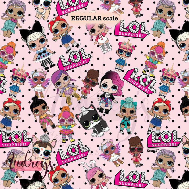 LOL Dolls Polka | PRE-ORDER Digitally Printed Fabric | 27 Fabric Bases