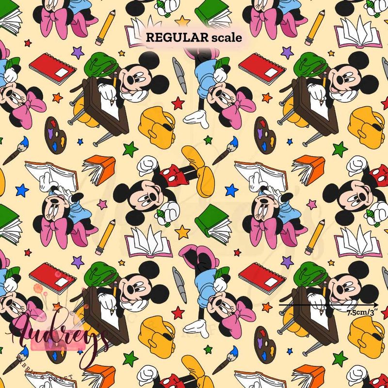 Mickey Reading | PRE-ORDER Digitally Printed Fabric | 27 Fabric Bases