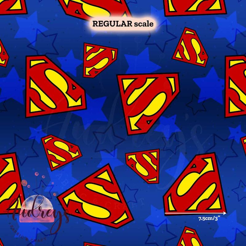 Superman, Blue | PRE-ORDER Digitally Printed Fabric | 27 Fabric Bases