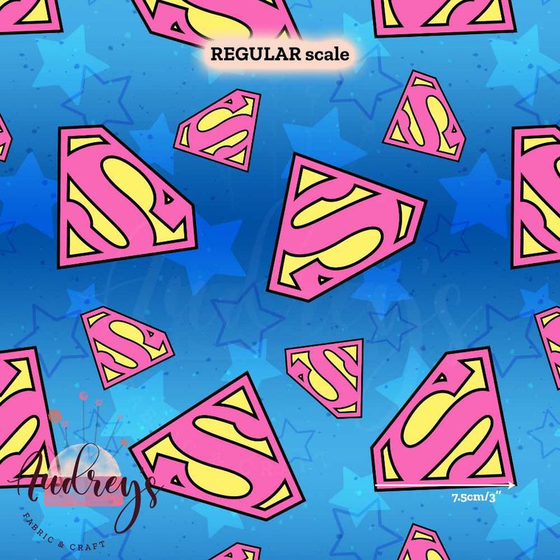 Superman, Pink | PRE-ORDER Digitally Printed Fabric | 27 Fabric Bases