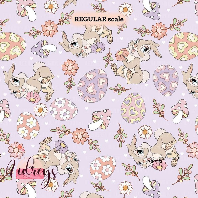 Thumper Easter Purple | PRE-ORDER Digitally Printed Fabric | 27 Fabric ...