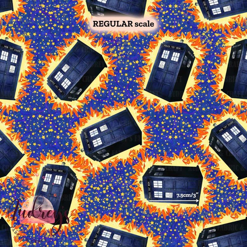 Tardis, Dr Who | PRE-ORDER Digitally Printed Fabric | 27 Fabric Bases