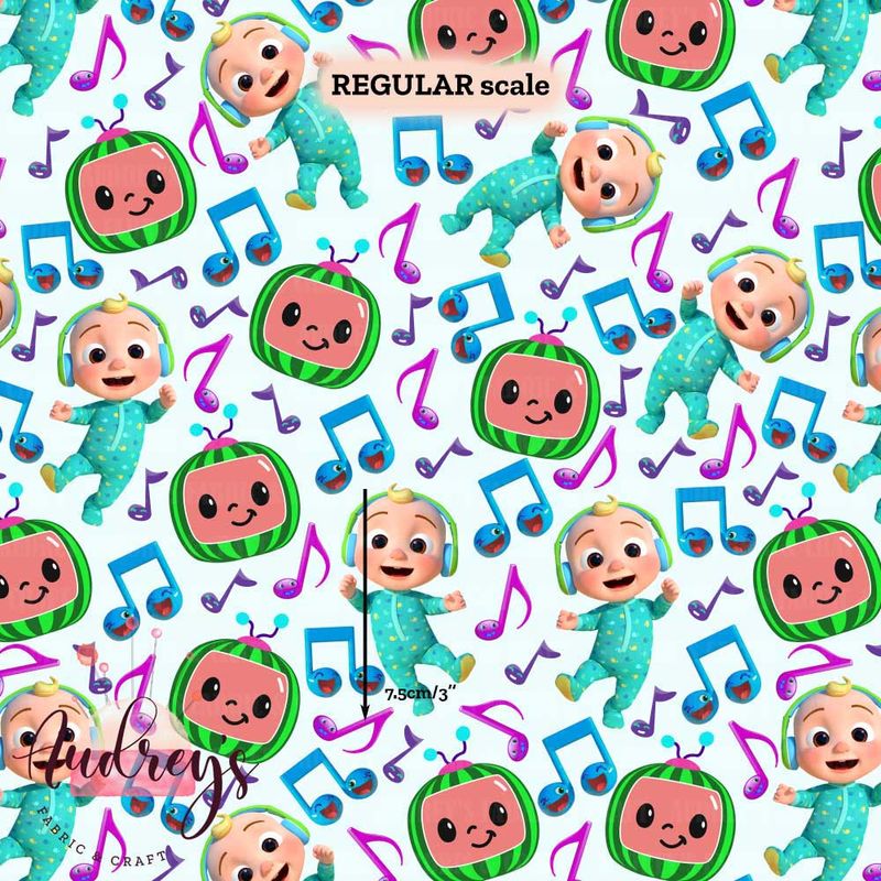 Cocomelon & JJ Toss | PRE-ORDER Digitally Printed Fabric | 27 Fabric Bases