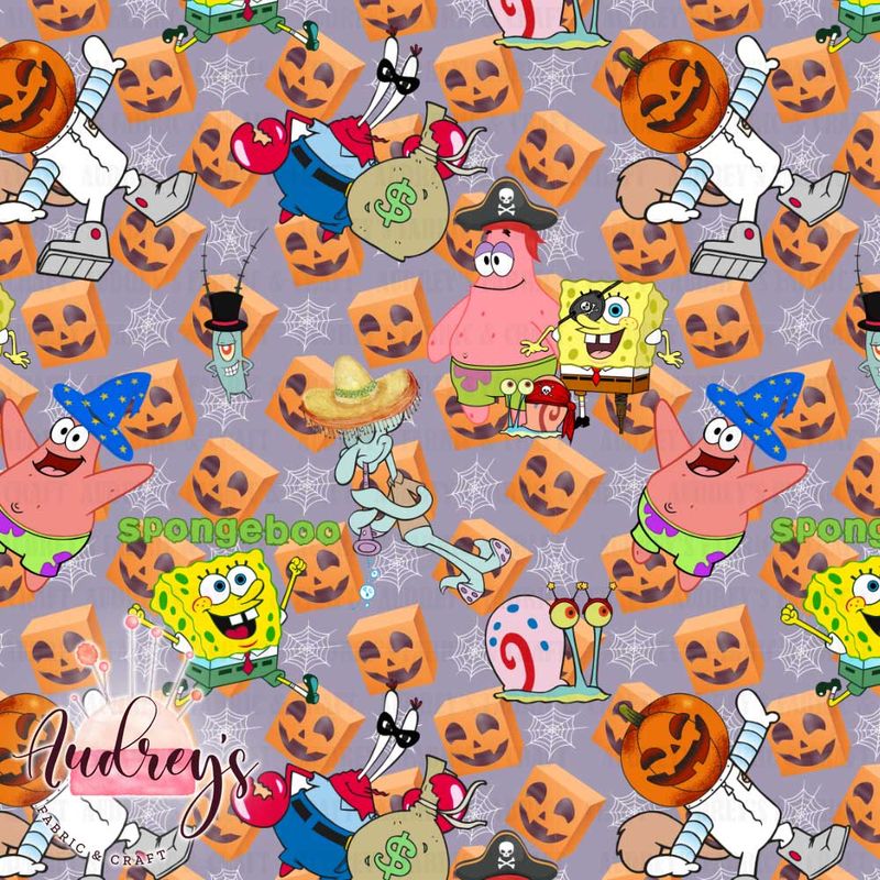 Spongebob Halloween Party | PRE-ORDER Digitally Printed Fabric | 27 ...