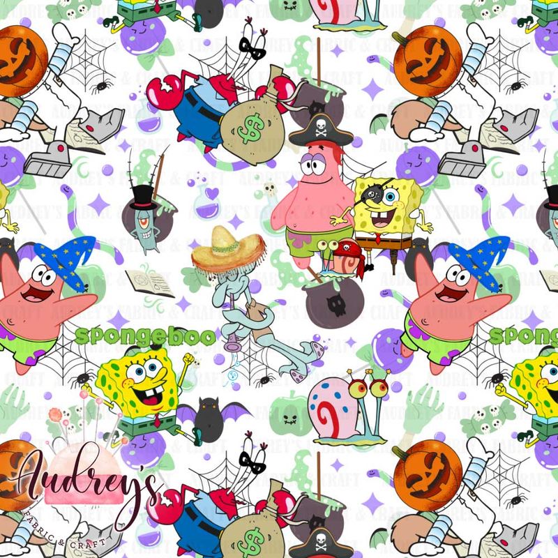 Spongebob's Halloween | PRE-ORDER Digitally Printed Fabric | 27 Fabric ...