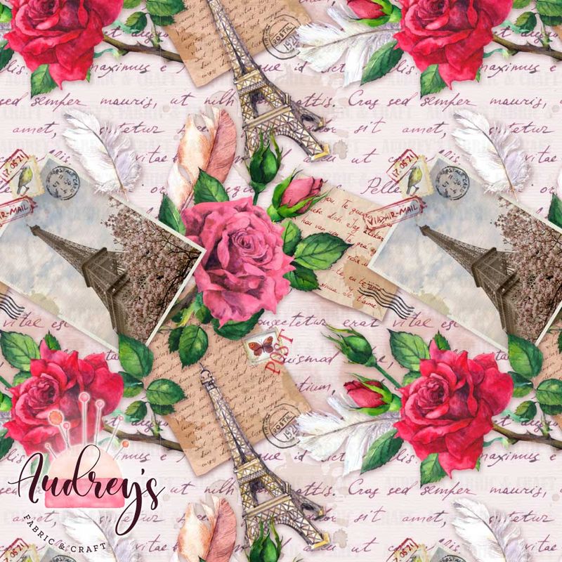 Parisian Romance | PRE-ORDER Digitally Printed Fabric | 27 Fabric Bases