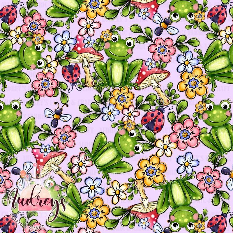 Floral Frogs | PRE-ORDER Digitally Printed Fabric | 27 Fabric Bases