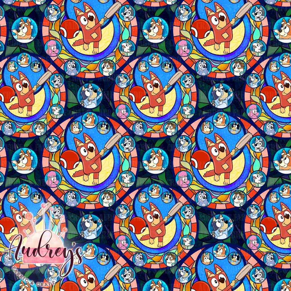 Bluey Stained Glass, Rusty | PRE-ORDER | Choose Your Own Base