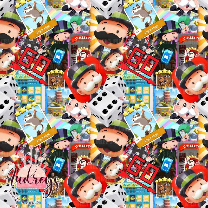 Monopoly | PRE-ORDER Digitally Printed Fabric | 27 Fabric Bases