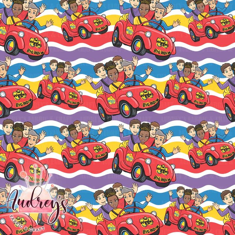 Wiggles, Colourful Waves | PRE-ORDER Digitally Printed Fabric | 27 ...