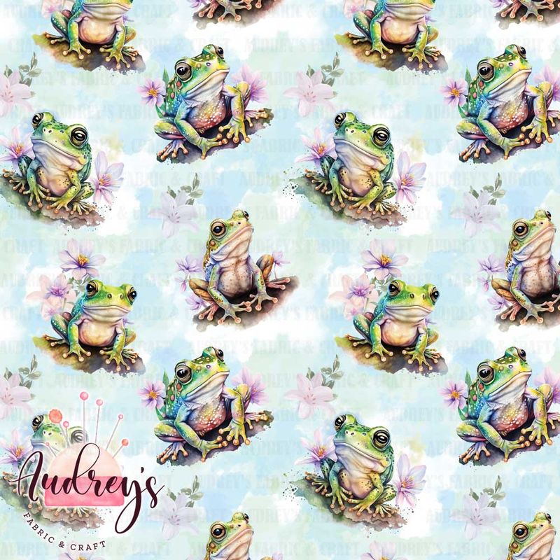 Frogs | PRE-ORDER Digitally Printed Fabric | 27 Fabric Bases