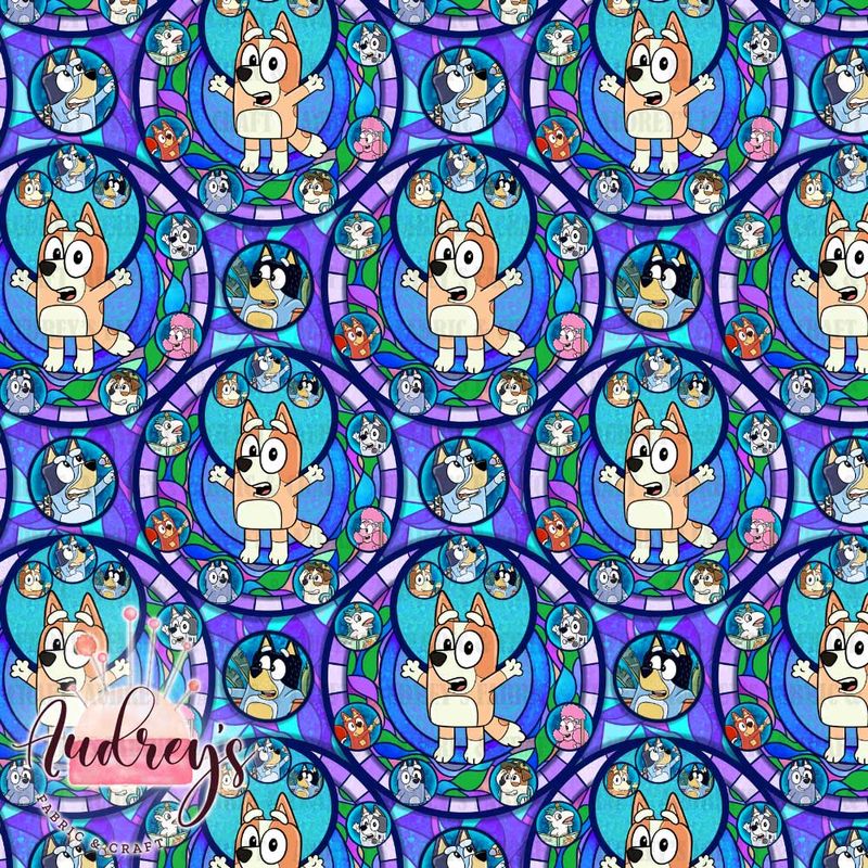 Bluey Stained Glass, Bingo | PRE-ORDER Digitally Printed Fabric | 27 ...