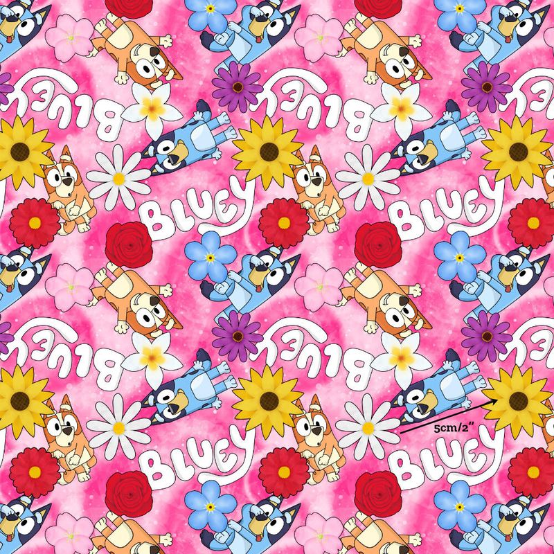 Bluey, Daisy | Digital Print Custom Cotton Woven | 145cm wide