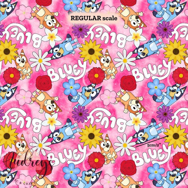 Bluey, Daisy | PRE-ORDER Digitally Printed Fabric | 27 Fabric Bases
