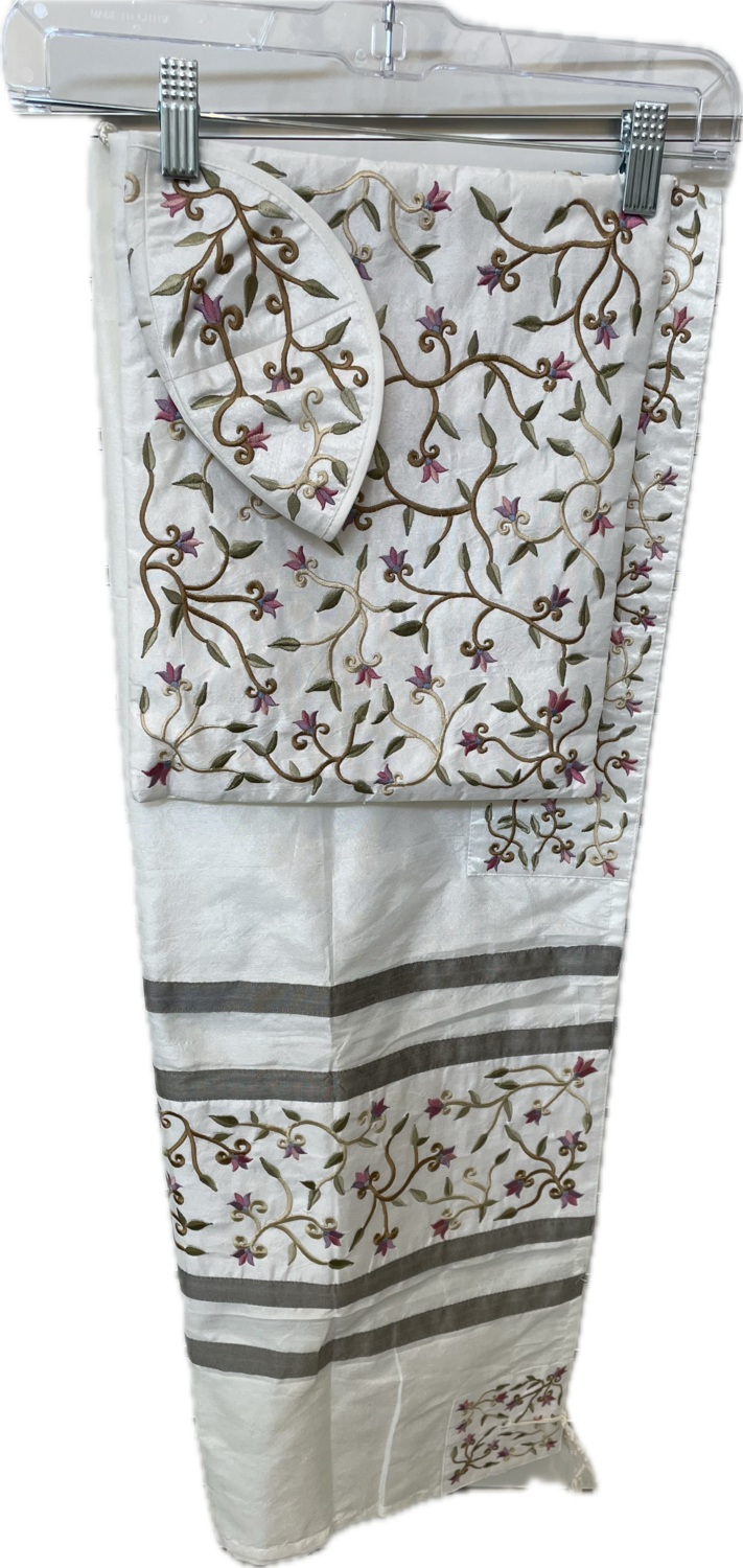 Silk Climbing Flower Tallit Set