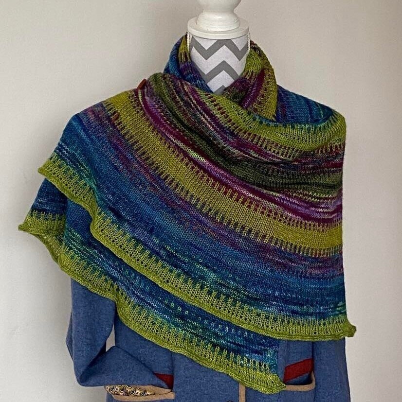 Half Pi Sock Stash Knitted Shawl PATTERN ONLY