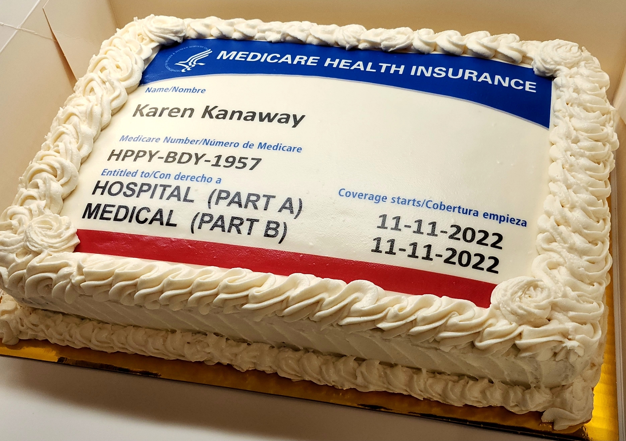 Medicare Card Cake