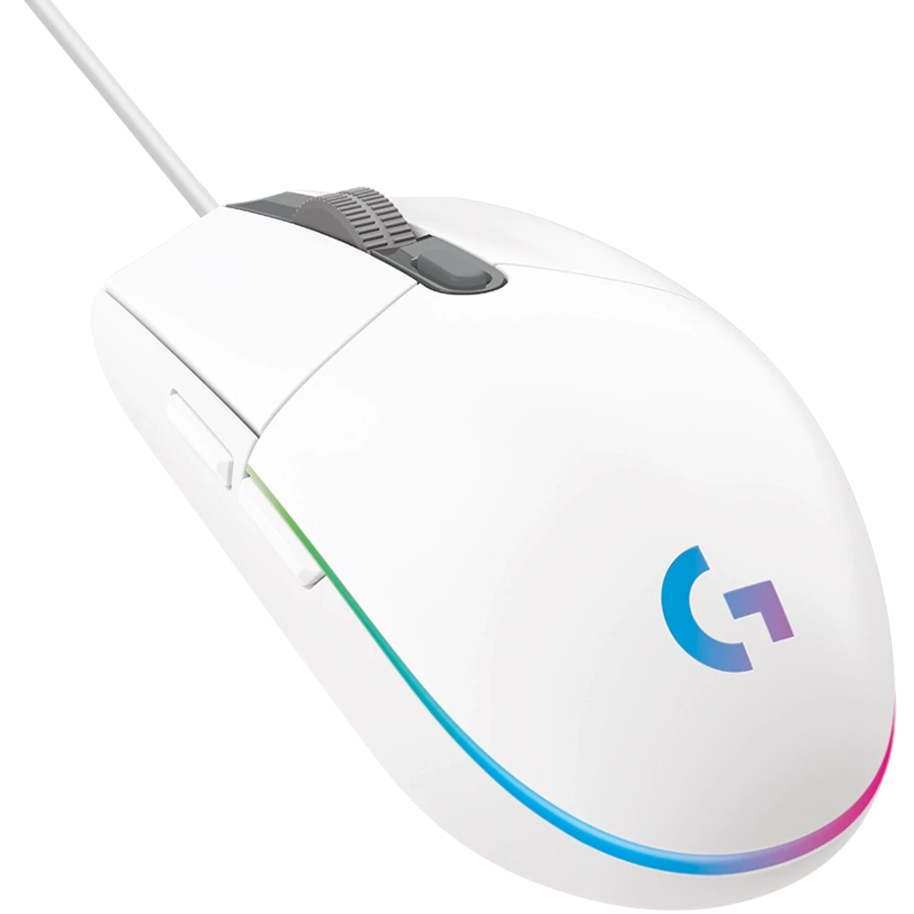LOGITECH G102 LIGHTSYNC Corded Gaming Mouse - WHITE