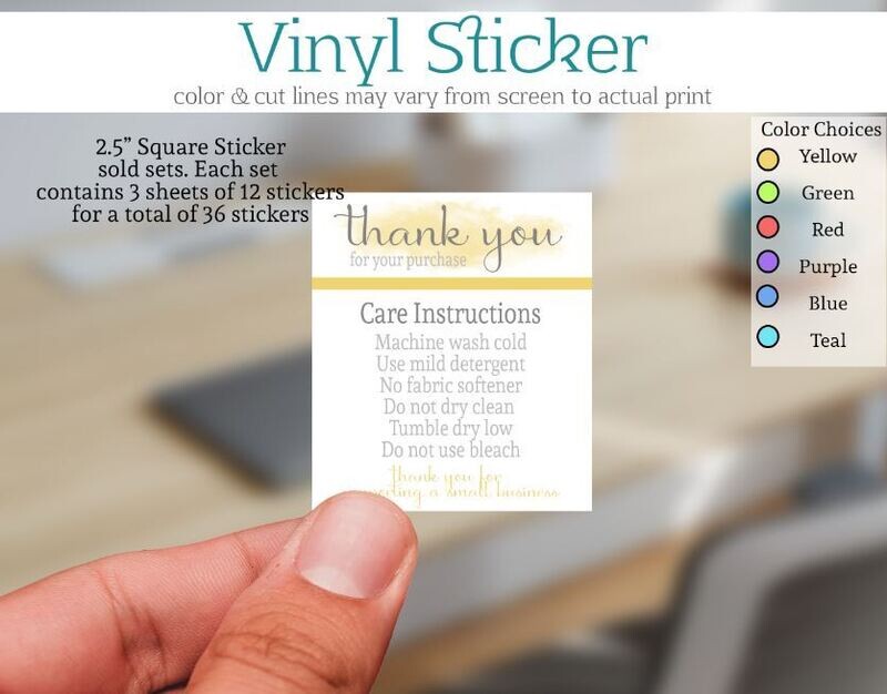 Garment Care Stickers