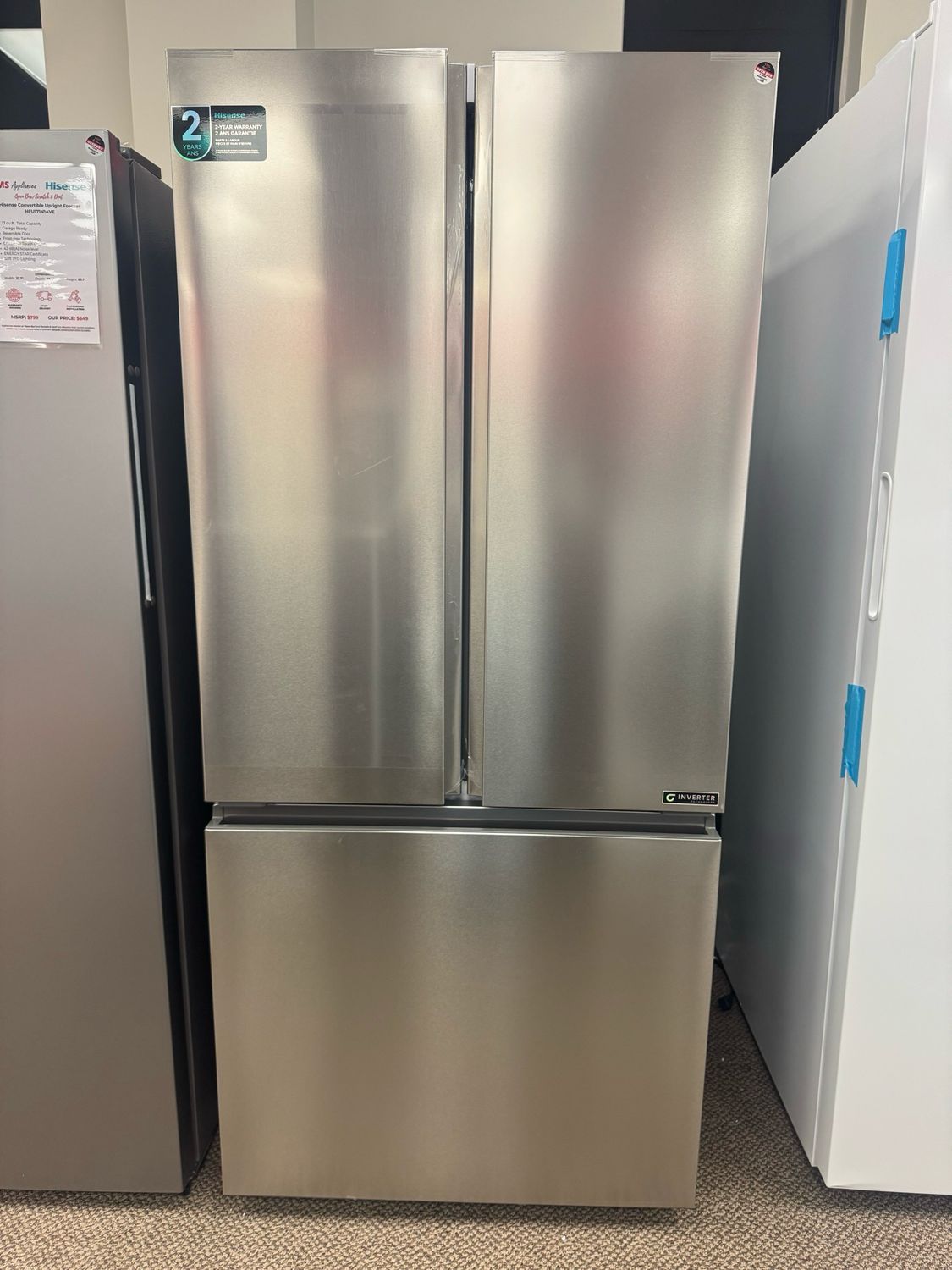 Open Box - Scratch & Dent Hisense 30” French Door Fridge RF21A3FSE