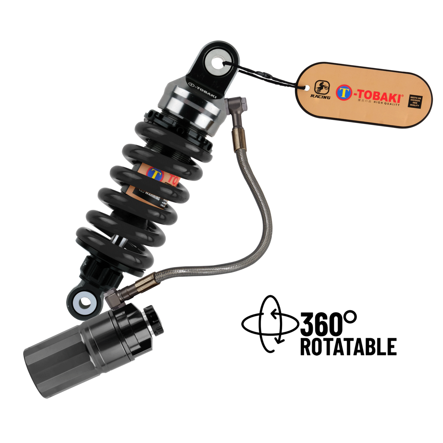 TOBAKI RACING GAS MONOSHOCK RS150R (ROTATABLE 360°)(GREY TANK)