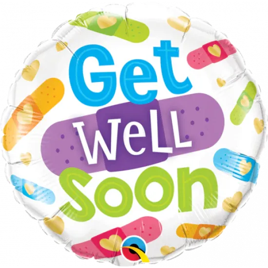 18″ ROUND FOIL - Get well Soon - Band-Aid