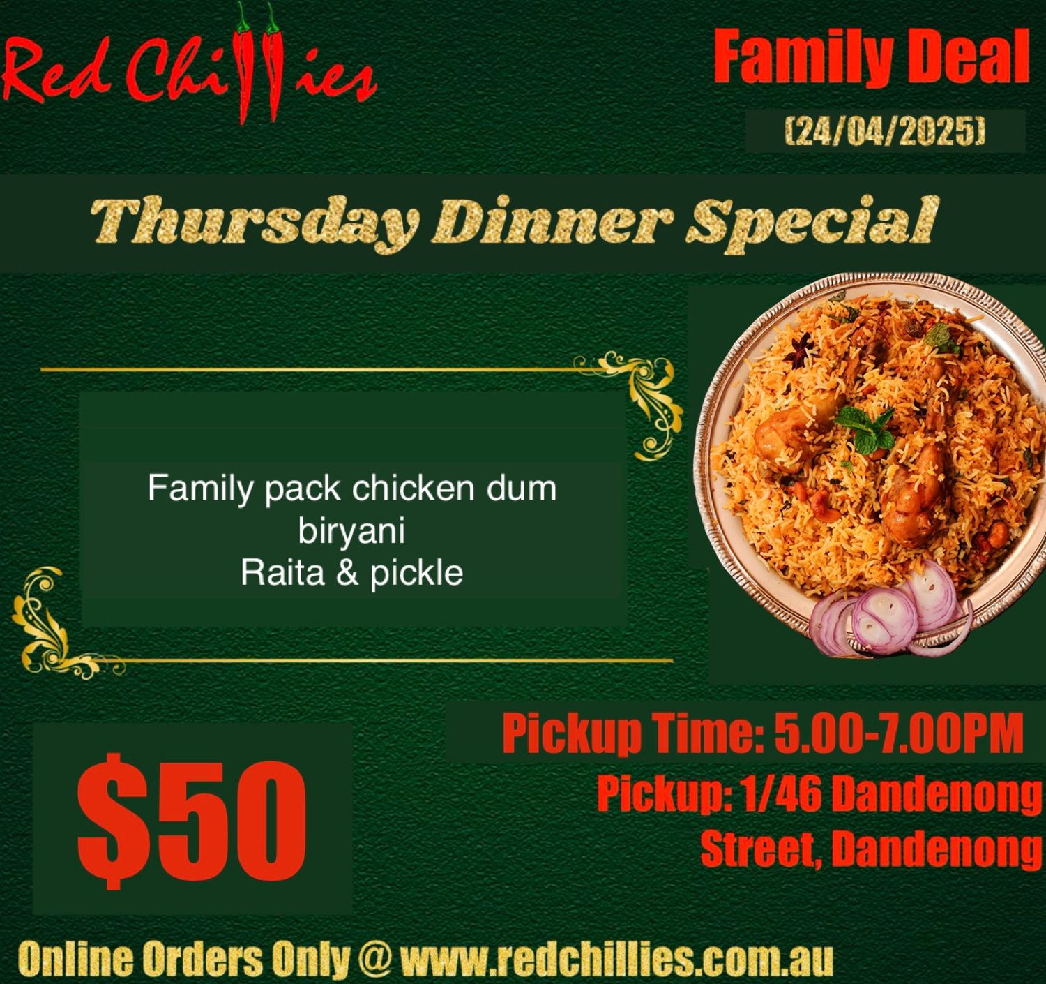 Thursday Dinner Special